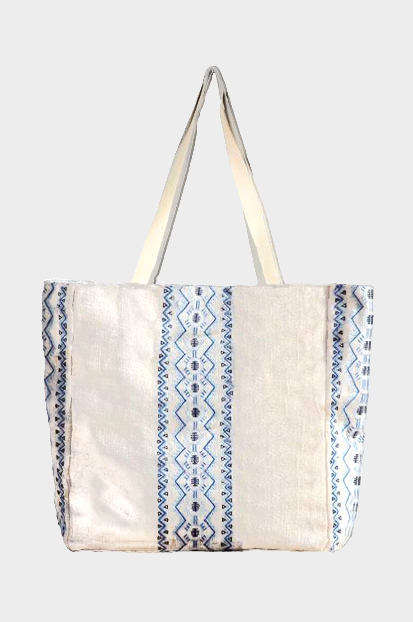Aspiga Ladies Sustainable Jute Aruba Jute Beach Bag | White/Blue ONE ...